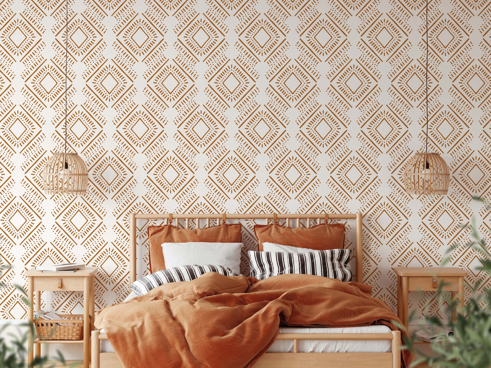 Terracotta Ethnic Wallpaper A298 Peel and Stick Removable - Etsy