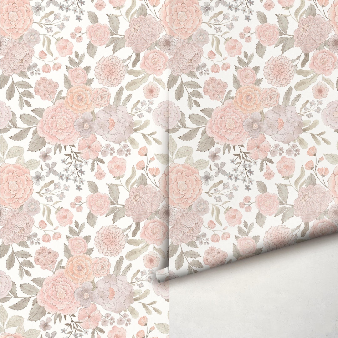 Oriana Wallpaper A361 Delicate Unique Nursery Floral Wallpaper ...