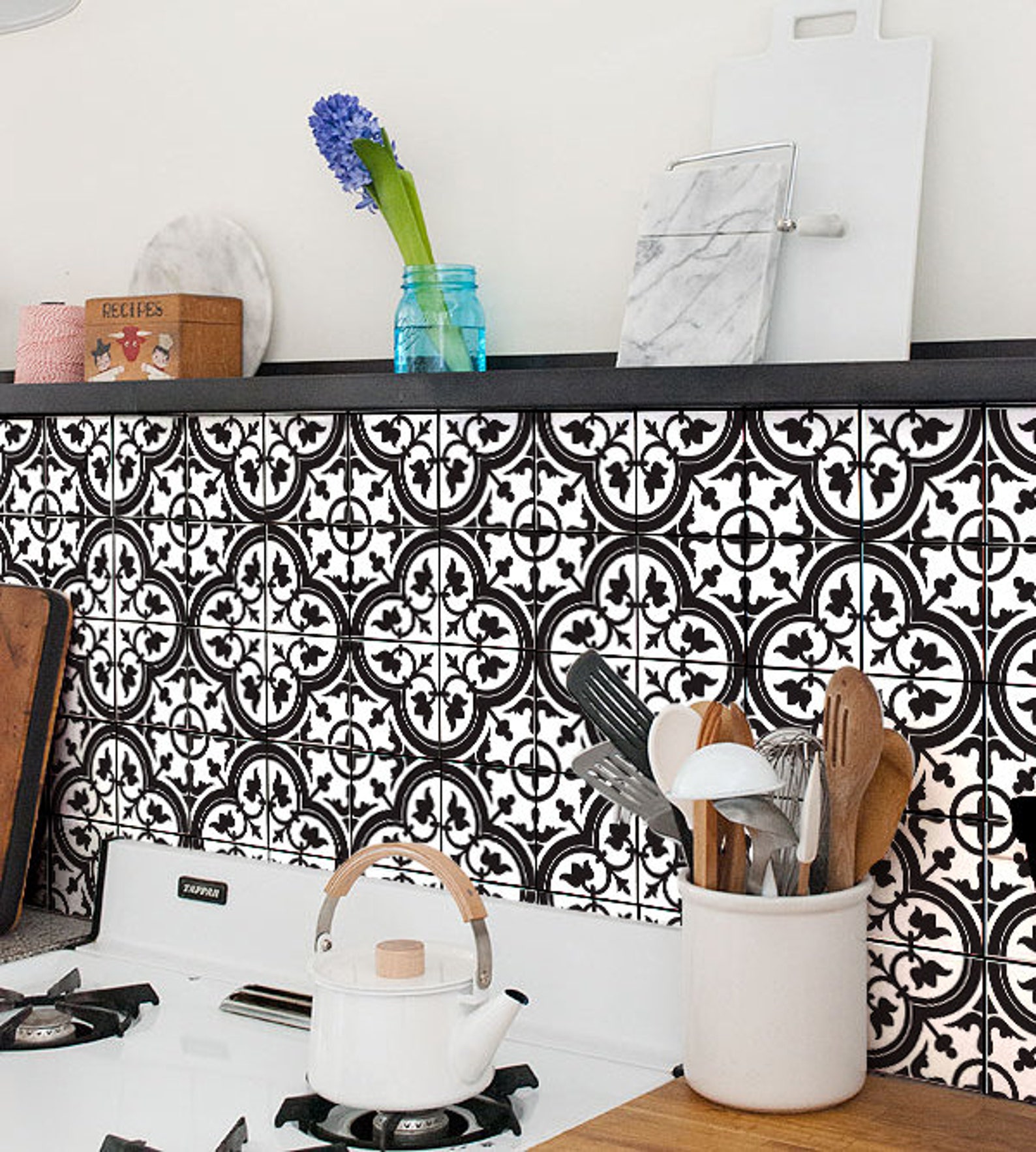 Tile Stickers Black Fatima Quart Tile Decal Vinyl Stickers - Etsy UK