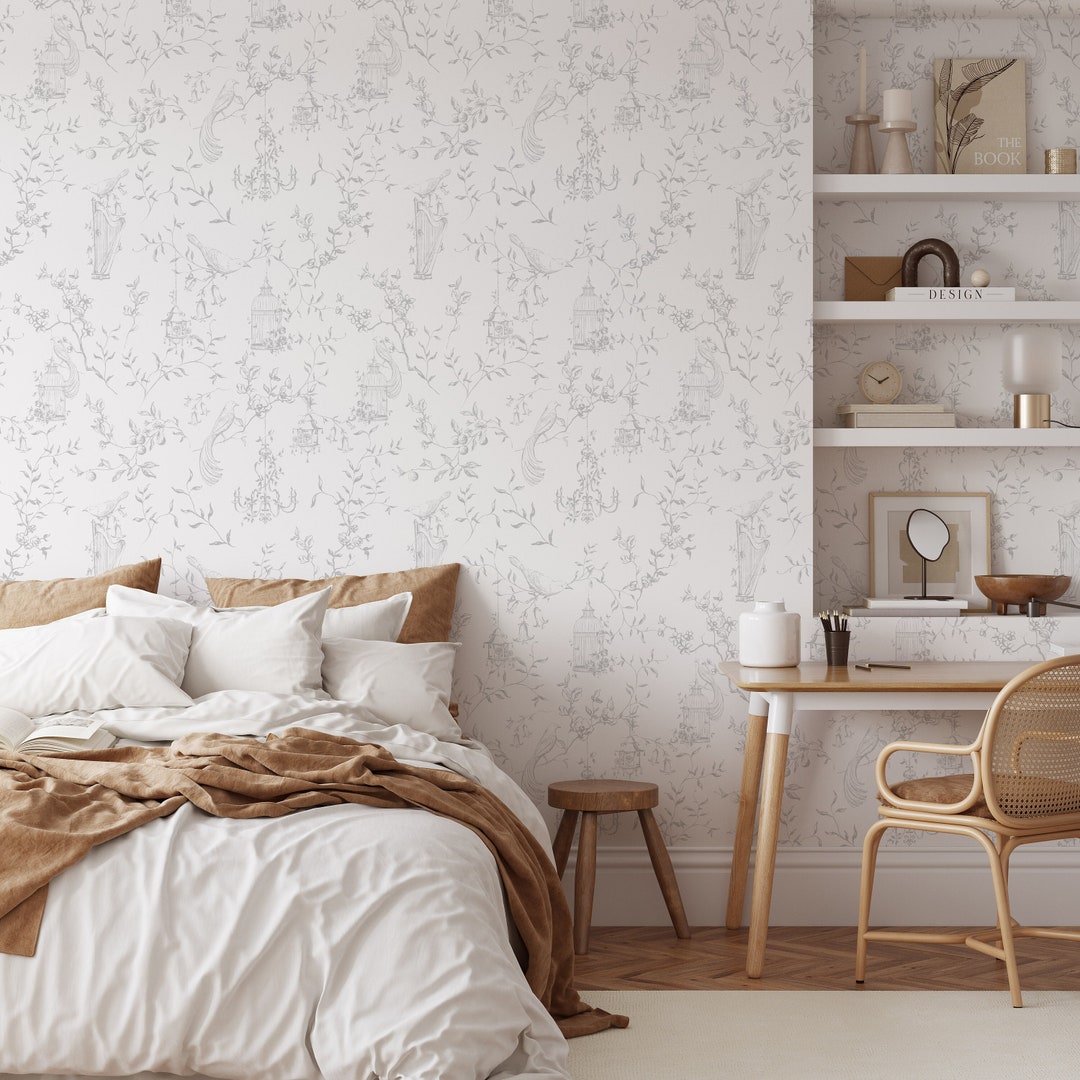 Romantic French Toile Wallpaper A346 Removable Self Adhesive Wallpaper ...