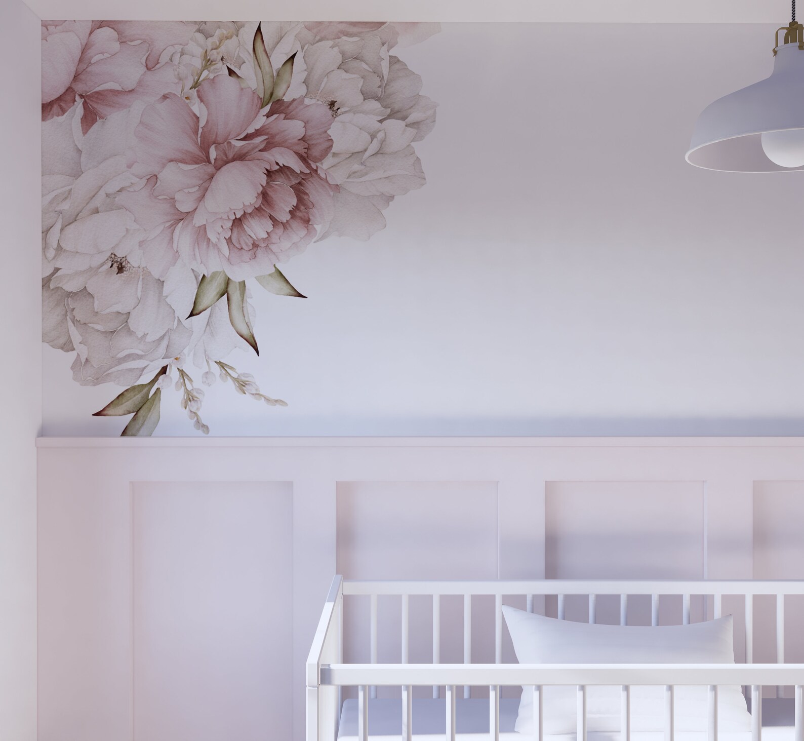 Sweet Pinky Peony Bouquet Decals D085 Nursery Floral Corner Decals for ...