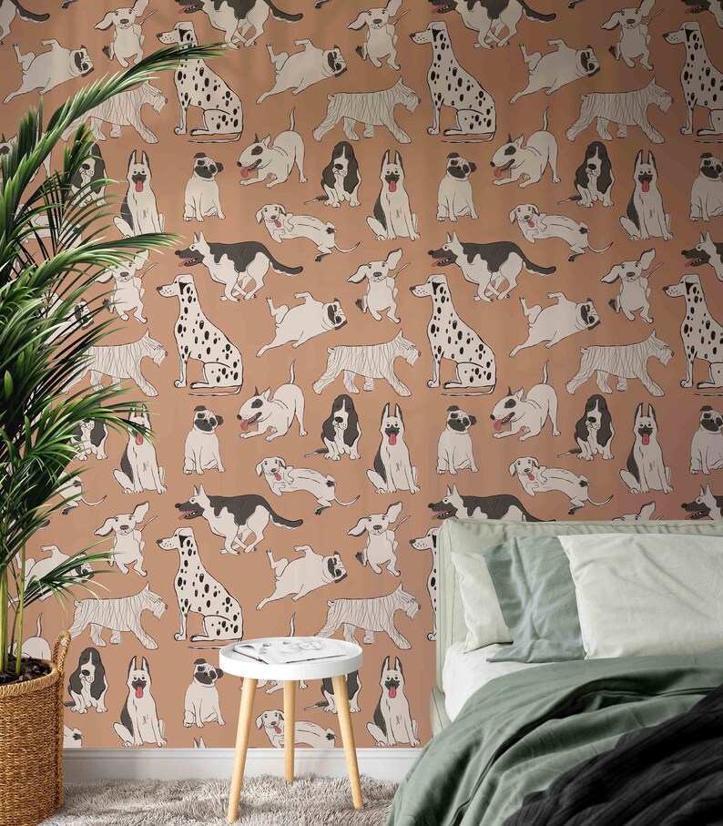 Dog Breeds Wallpaper: Removable Peel and Stick Wallpaper - Etsy