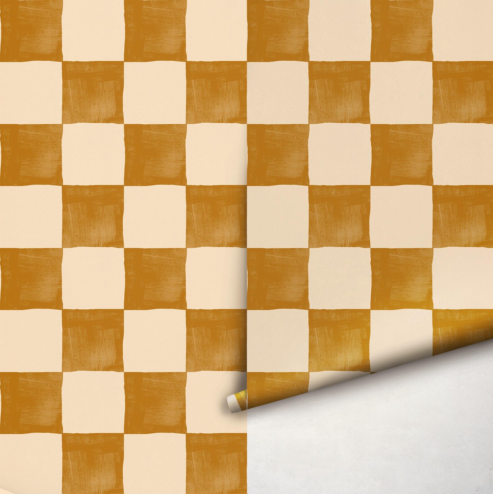 Golden Checkered Peel and Stick Wallpaper: Boho Geometric Pattern - Etsy
