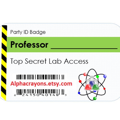 Downloadable Science Party ID Badges Science Birthday Party - Etsy