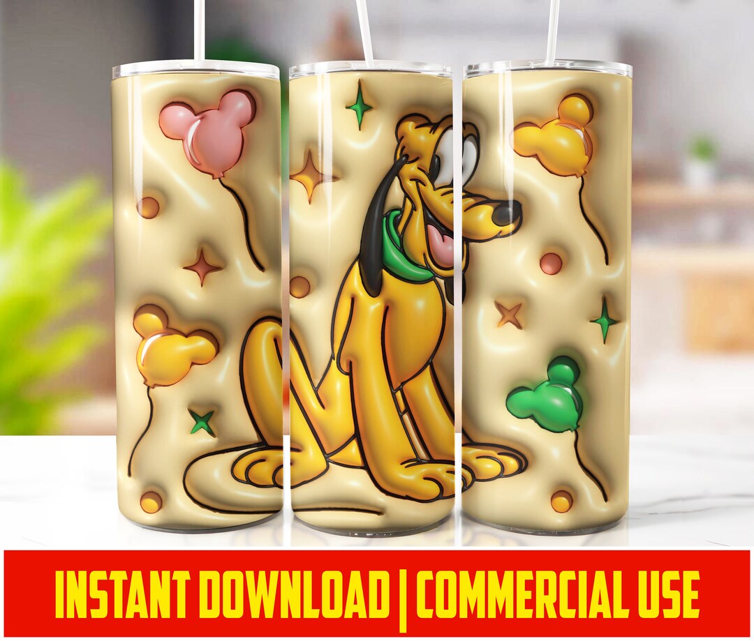 Pluto Dog Inflated Tumbler Wrap Png, Pluto Sublimation Design Tumbler Png, Diisney_dog 20oz 30oz ...