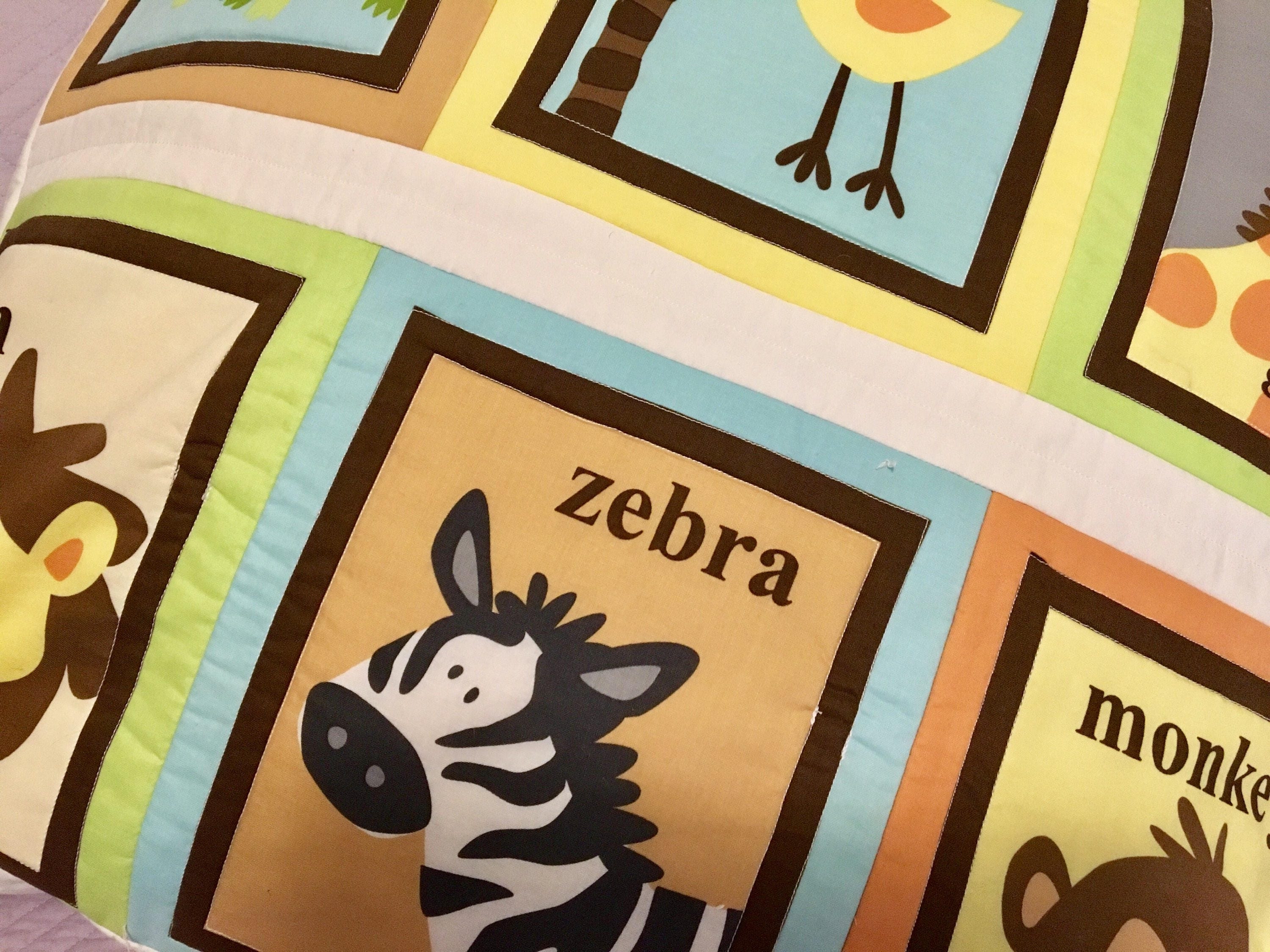 Zoo Animal Theme Children's Patchwork Pillow Case / Cushion Cover. - Etsy