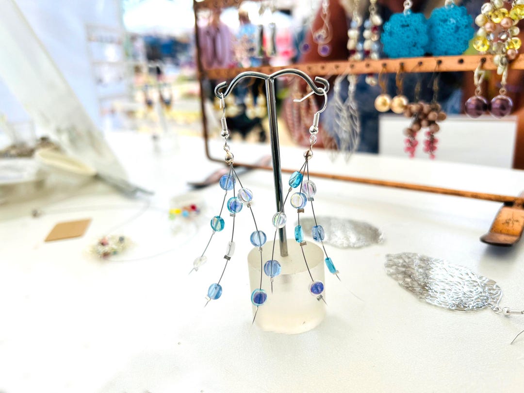 Delicate Fan Earrings. Made by Hand, - Etsy