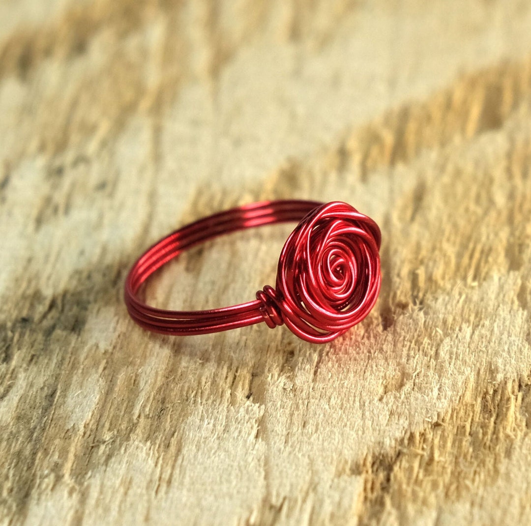 Red Rose Ring. Flower Ring. Rose Jewelry. Flower Jewelry. Cute Gift for ...