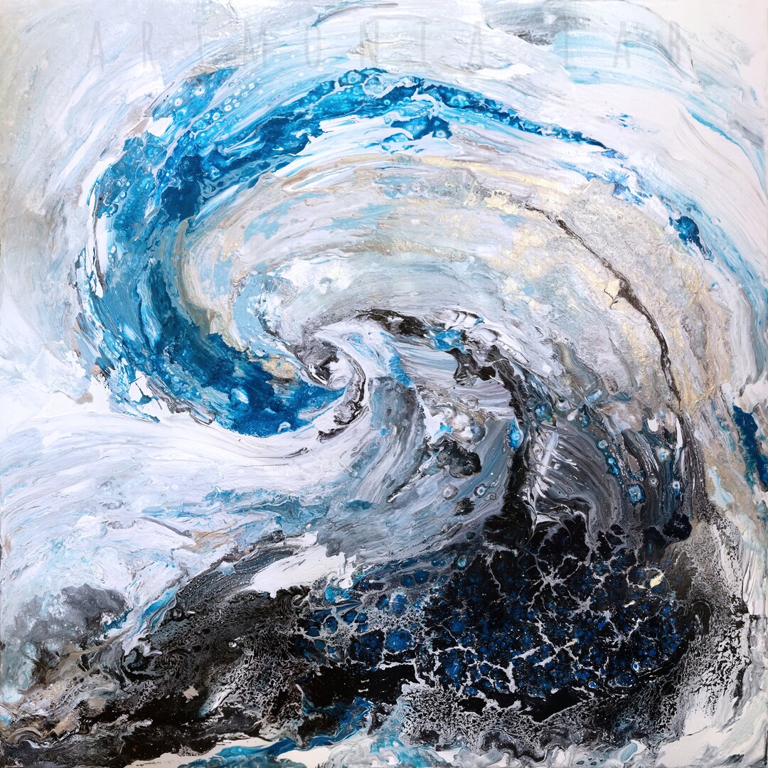 Ocean Wave Abstract Painting - Modern Art Digital Download - Seascape ...