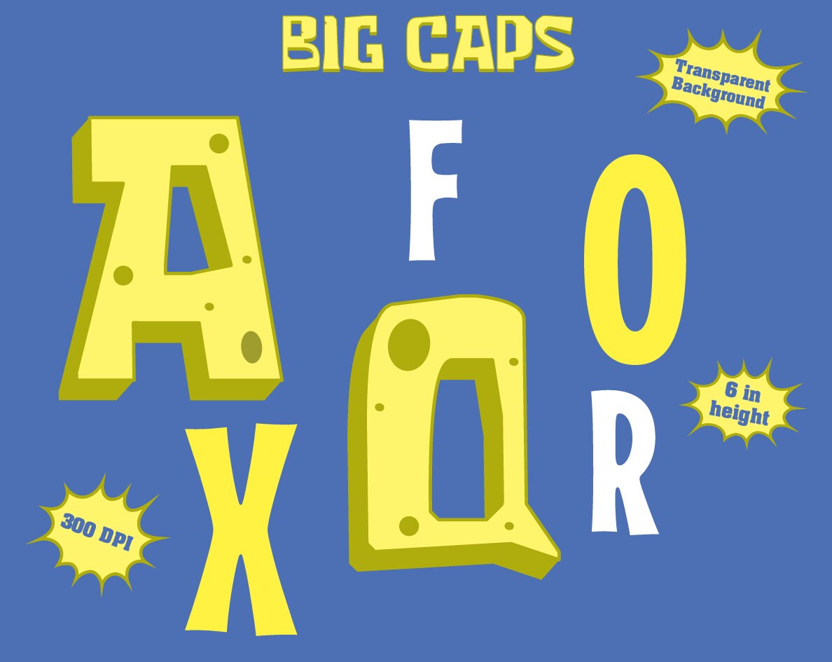 Spongebob Squarepants Full Alphabet Numbers and Symbols 218 | Etsy