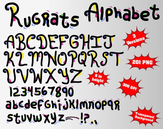 Rugrats Alphabet Numbers And Symbols 269 Png 300 Dpi Etsy