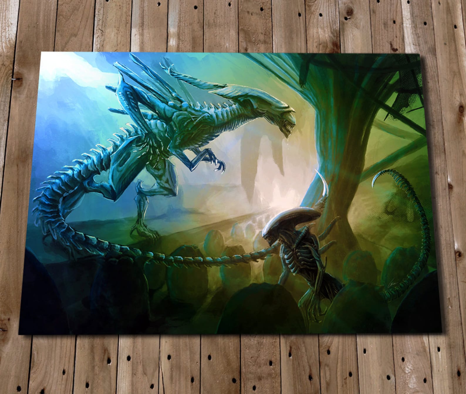 XENOMORPH Wall Art Alien Movie Painting Print | Etsy