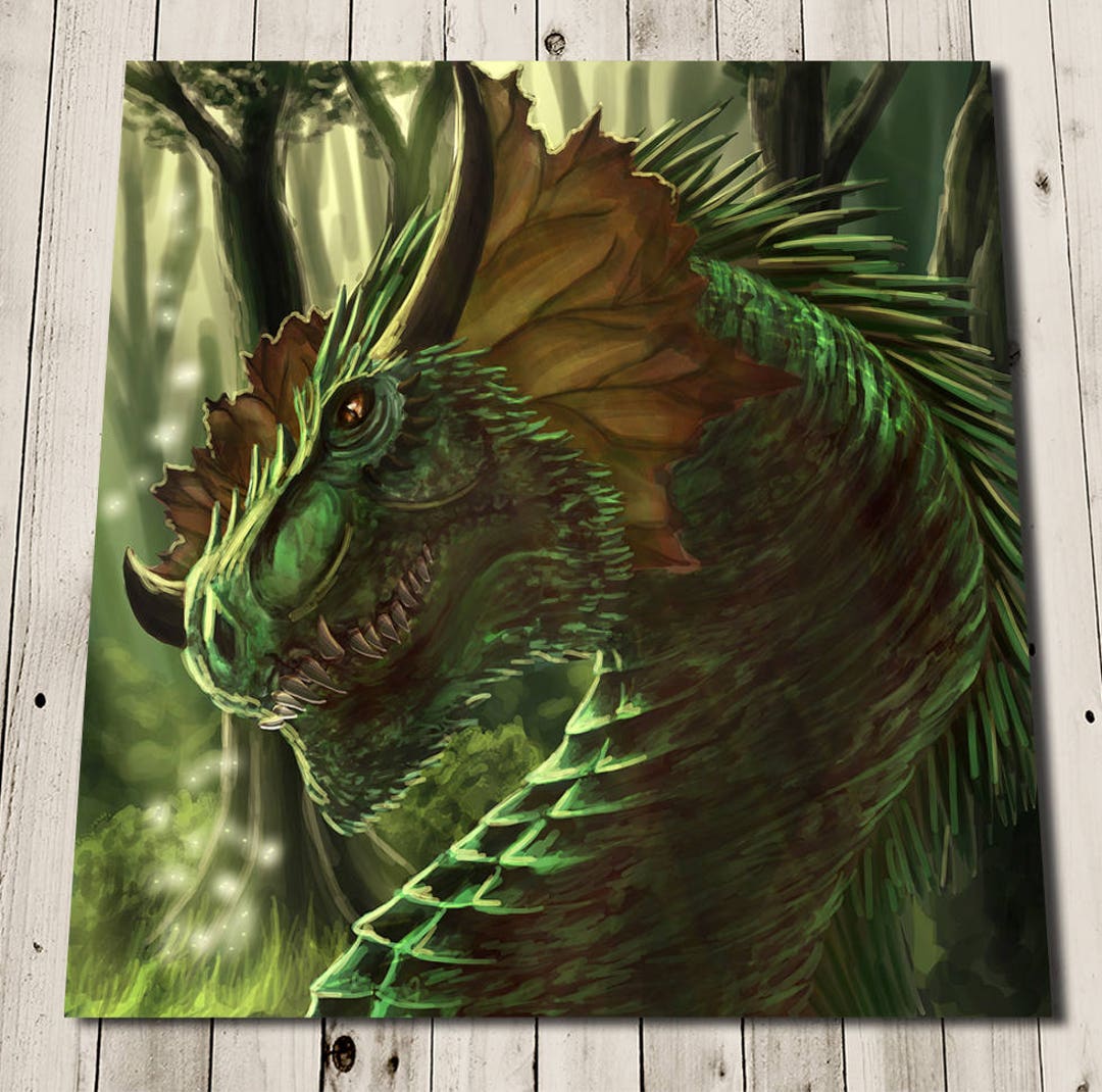 Forest Dragon Print - Dragon Portrait - Dragon Decor - Dragon Gift ...