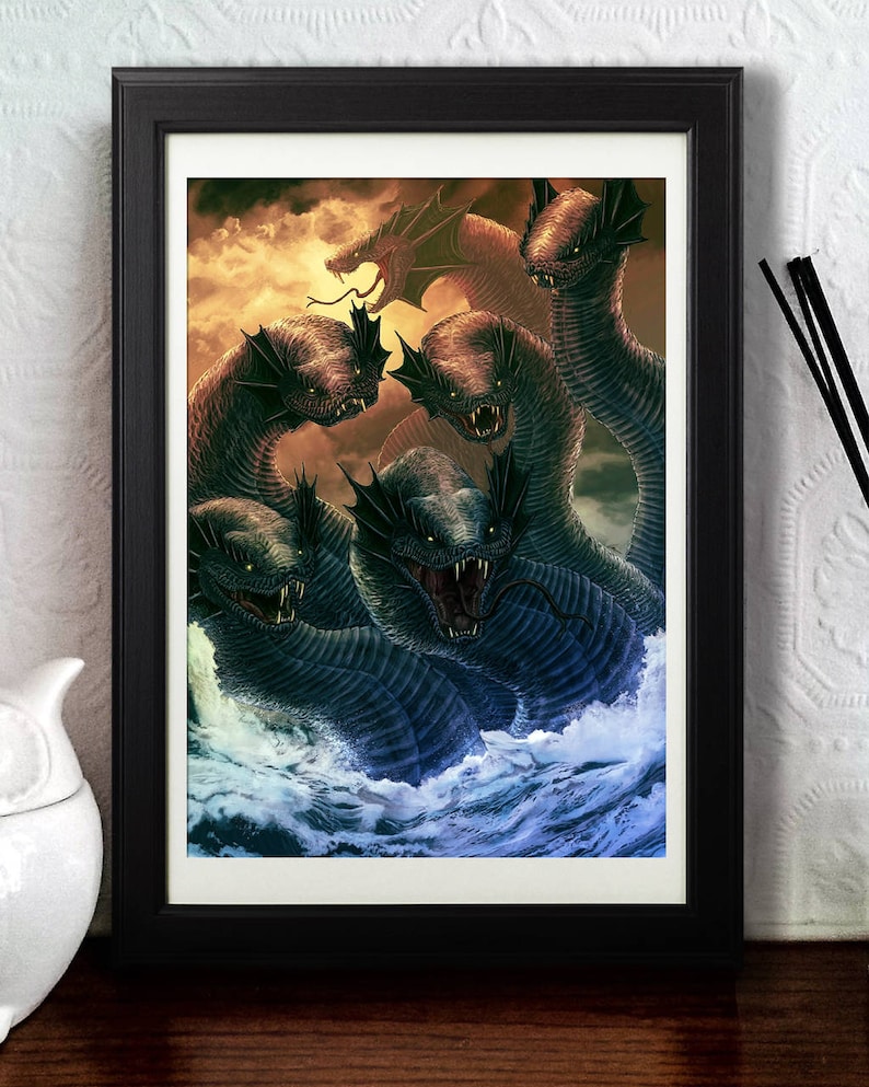 HYDRA Fantasy Art PRINT Mythical Creatures Snake Poster - Etsy