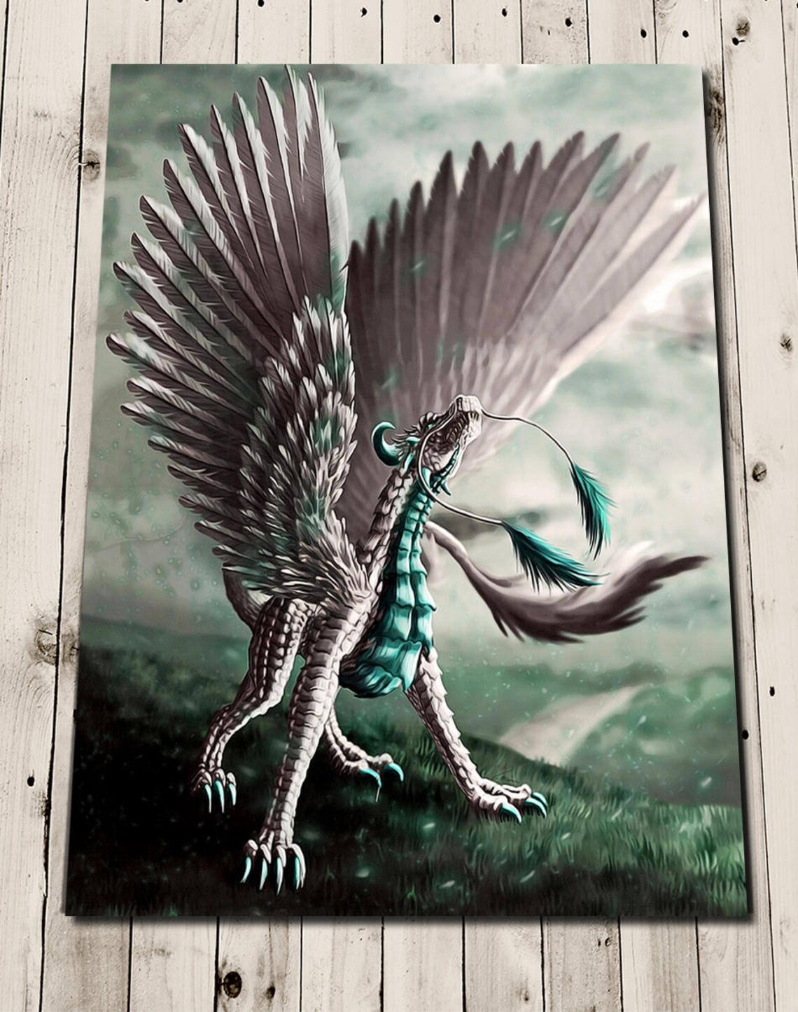 White Dragon Art Print Poster - Fantasy Art Painting - Mythical ...