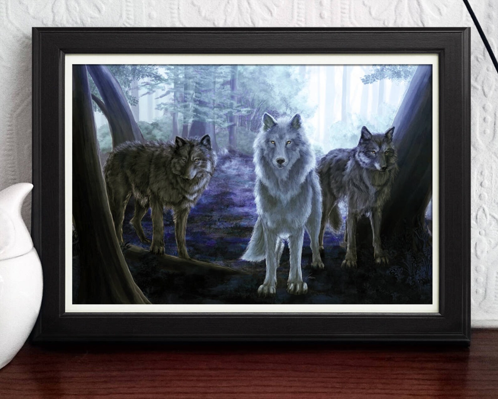 Wolf Art Painting Wolf Print Wolf Wall Art Wolf Home - Etsy