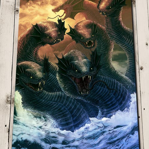 HYDRA Fantasy Art PRINT Mythical Creatures Snake Poster - Etsy