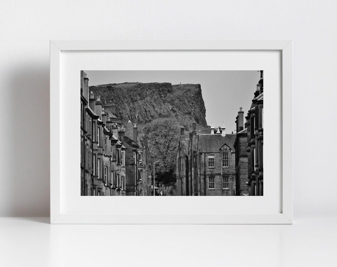 Arthur's Seat Edinburgh Tenements Black and White Photography Print ...