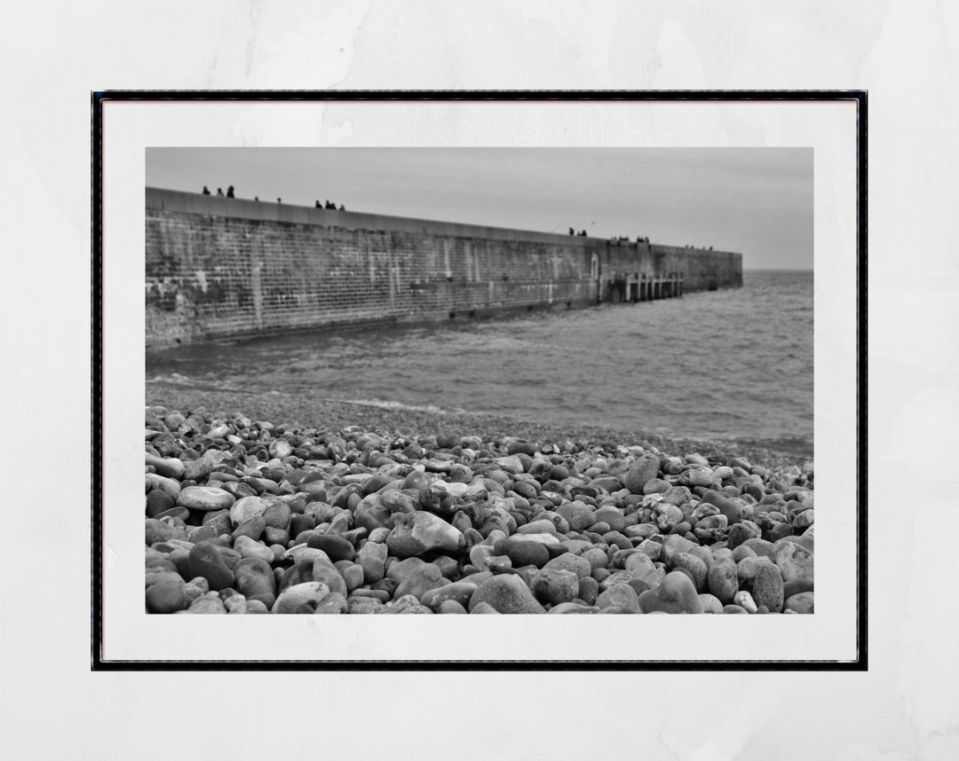 Folkestone Photography Pebble Beach Black and White Art - Etsy