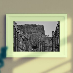 Arthur's Seat Edinburgh Tenements Black and White Photography Print ...