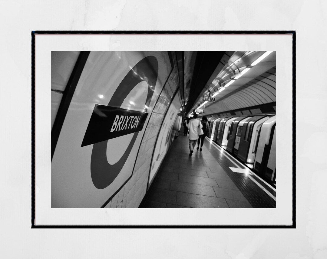 London Underground Black and White Poster Brixton Tube Station Print - Etsy