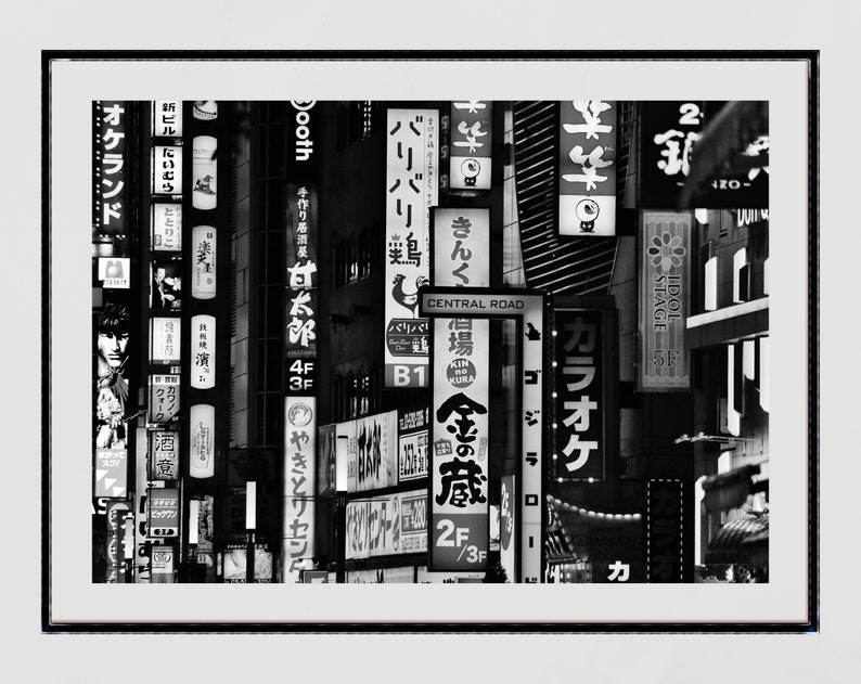 Tokyo Shinjuku Japan Black and White Photography Print Poster | Etsy UK
