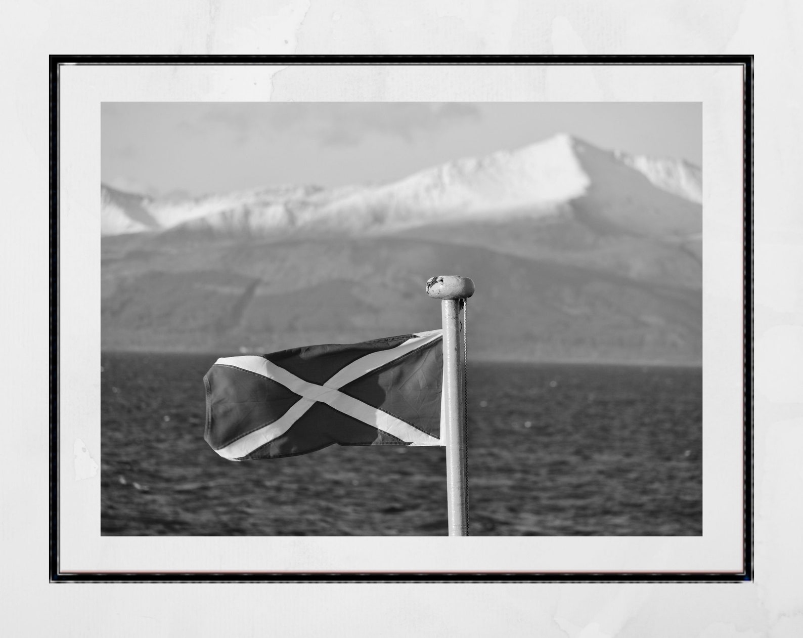 Scotland Flag Saltire Isle of Arran Black and White Photography Print ...