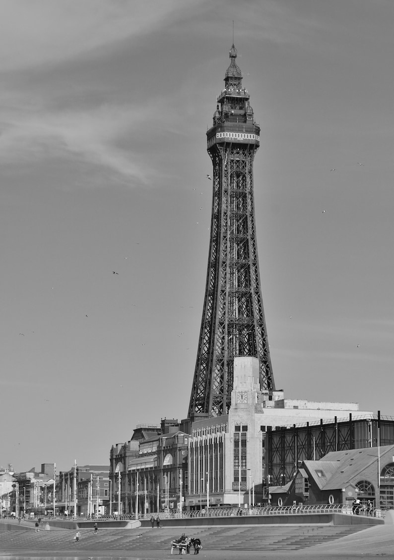 Blackpool Tower Black and White Photography Print Poster - Etsy