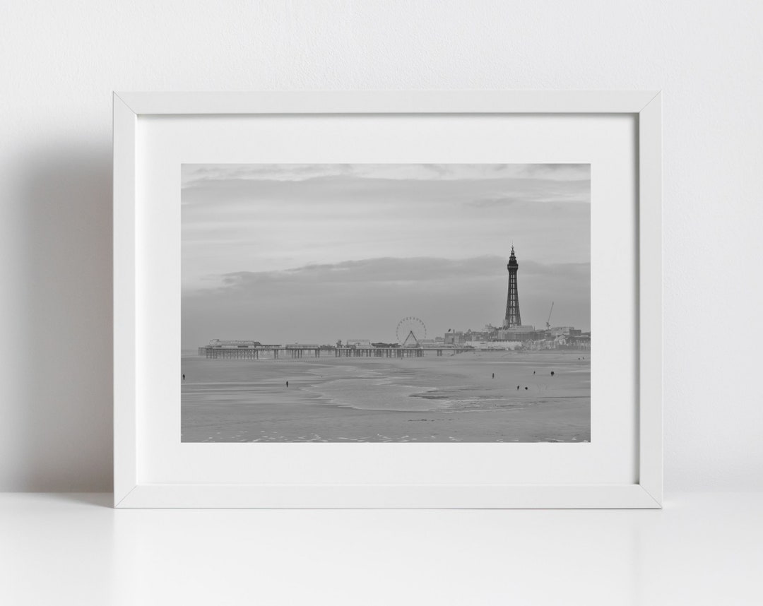 Blackpool Photography Print Blackpool Tower Beach Central Pier Black ...