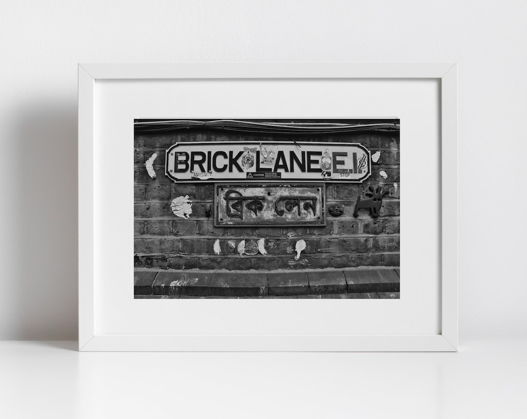 Brick Lane Poster London Black and White Photography Print - Etsy