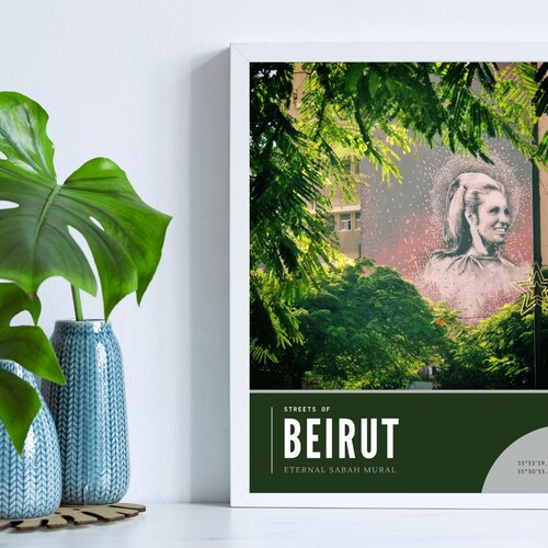 Beirut Print Lebanon Art Poster Eternal Sabah Mural - Etsy UK