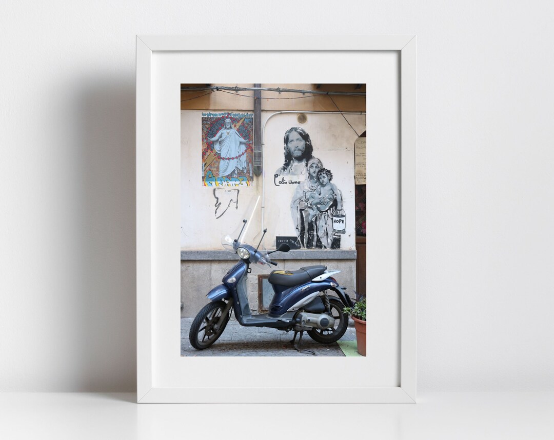 Palermo Sicily Photography Print Vespa Poster Religious Icon Wall Art ...