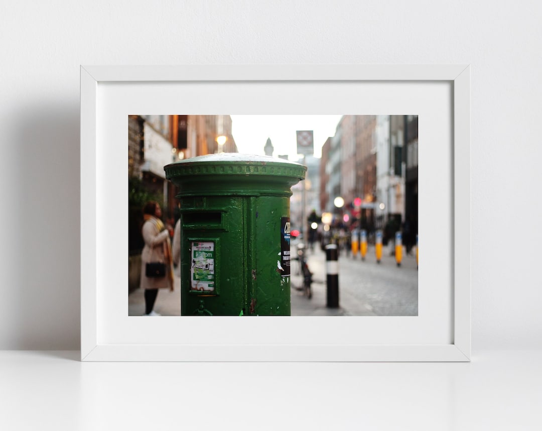 Green Post Box Ireland Wall Art Dublin Print - Etsy