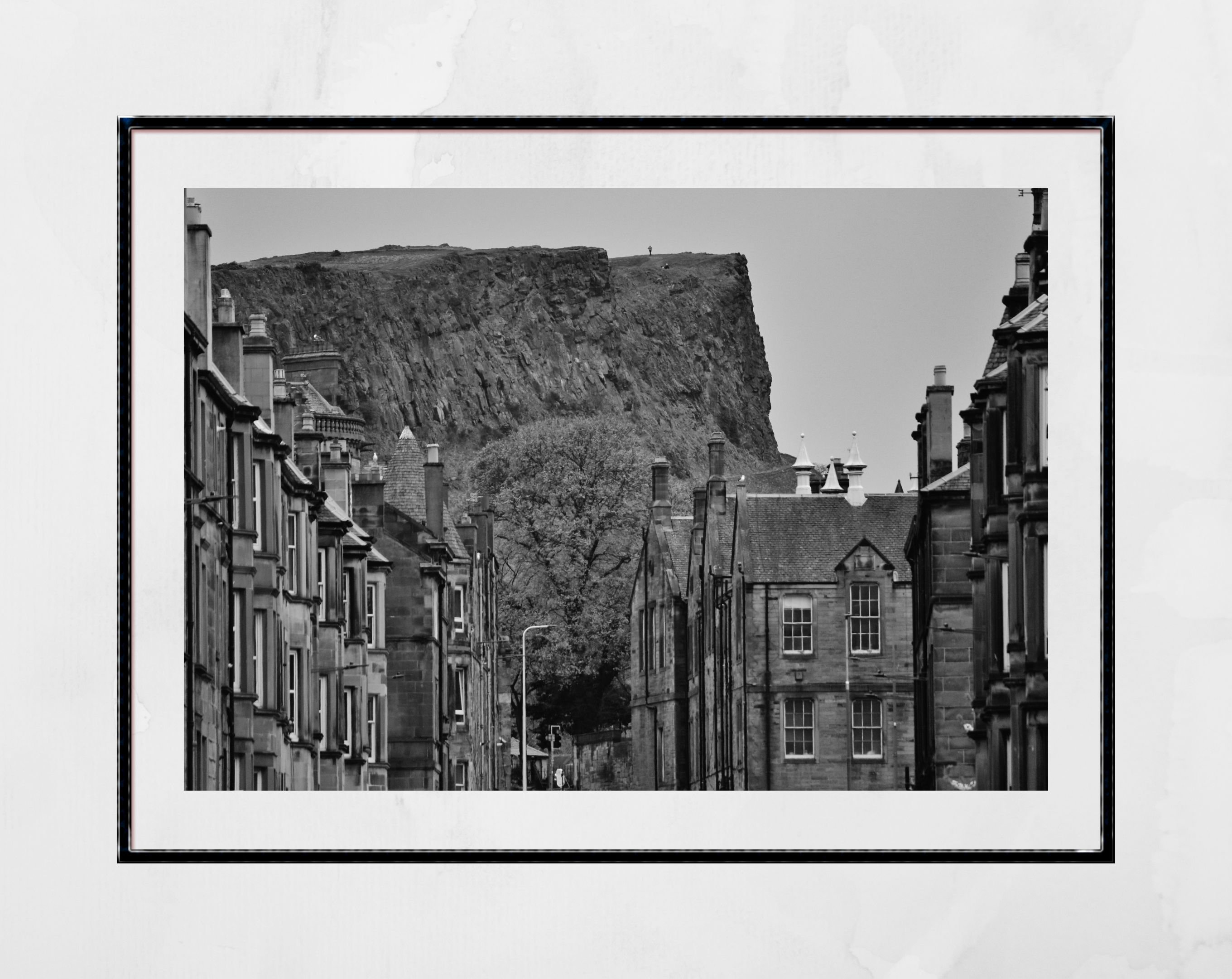 Arthur's Seat Edinburgh Tenements Black and White Photography Print ...