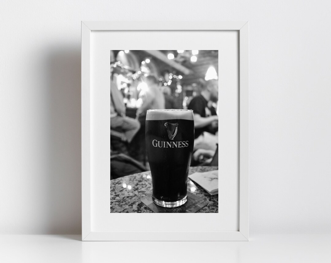 Guinness Poster Irish Pub Black and White Print the Stag's Head Dublin ...
