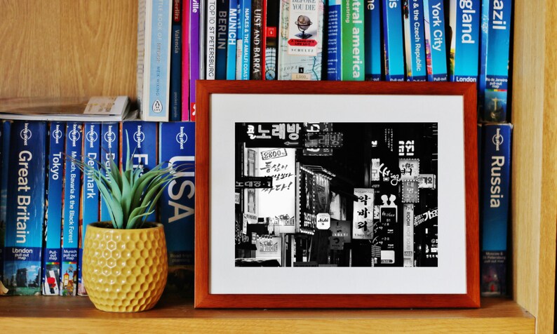 Seoul Korea Gangnam Black and White Poster Photography Print - Etsy UK