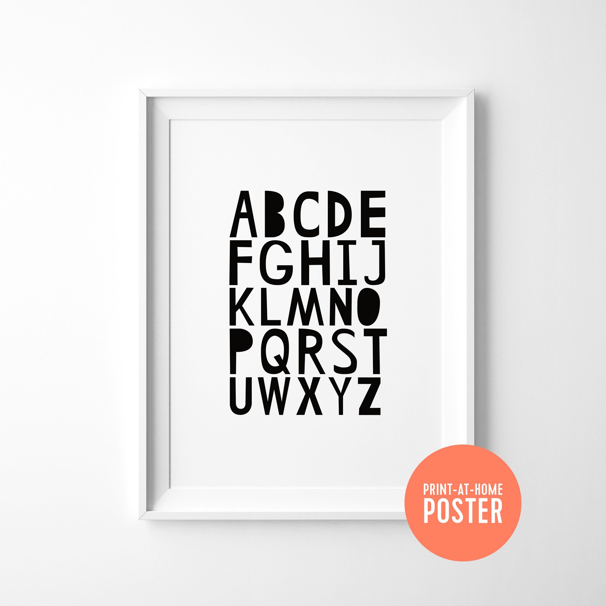 Alphabet Poster for Nursery Playroom Wall Art Print Scandinavian ...