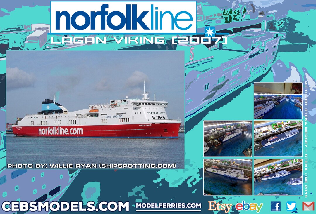 Lagan Viking - Norfolk Line 2006 Card Model Ferry Kit **new Edition ...