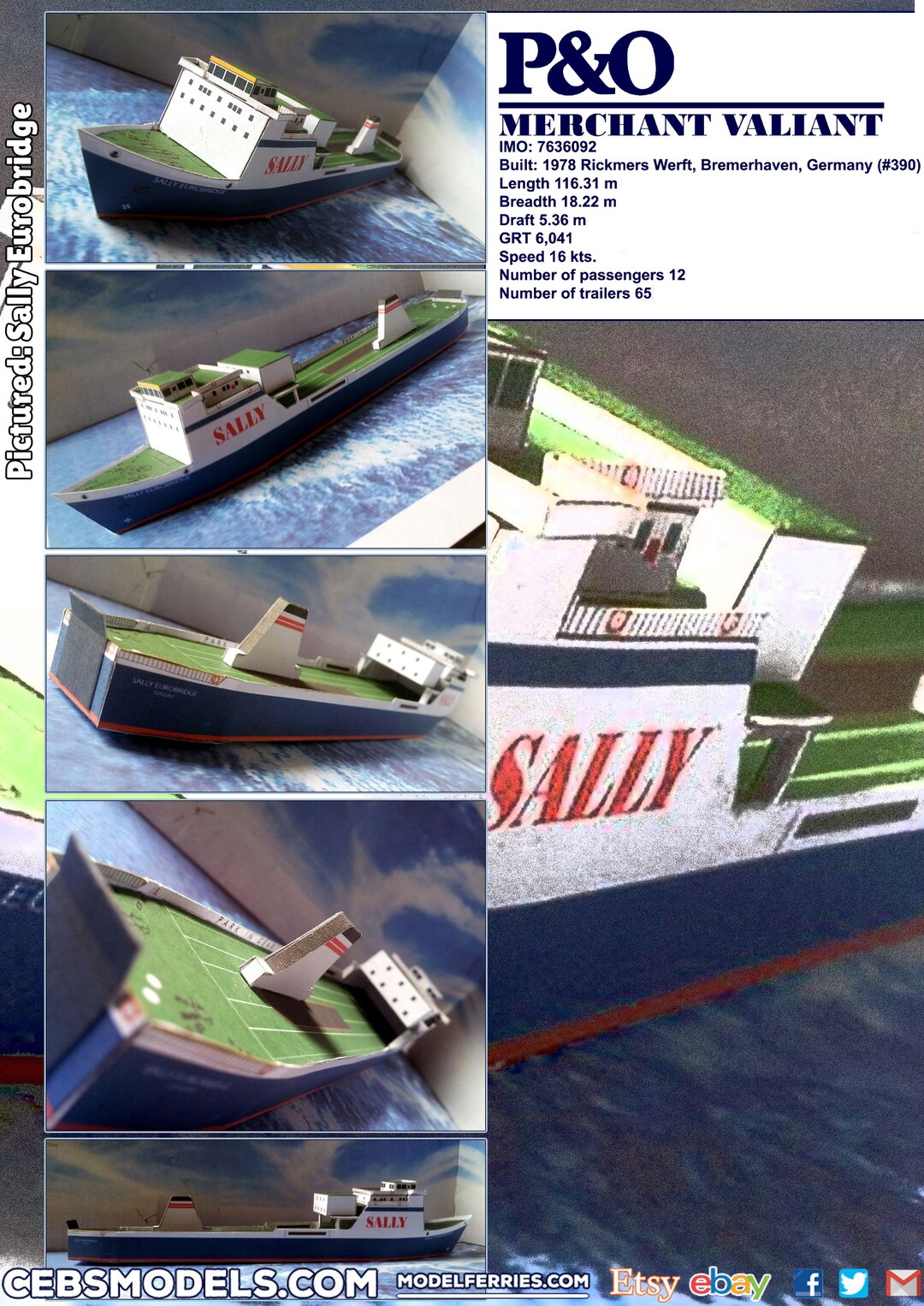 Merchant Valiant (P&O Line) Card Model Ferry Kit - Etsy