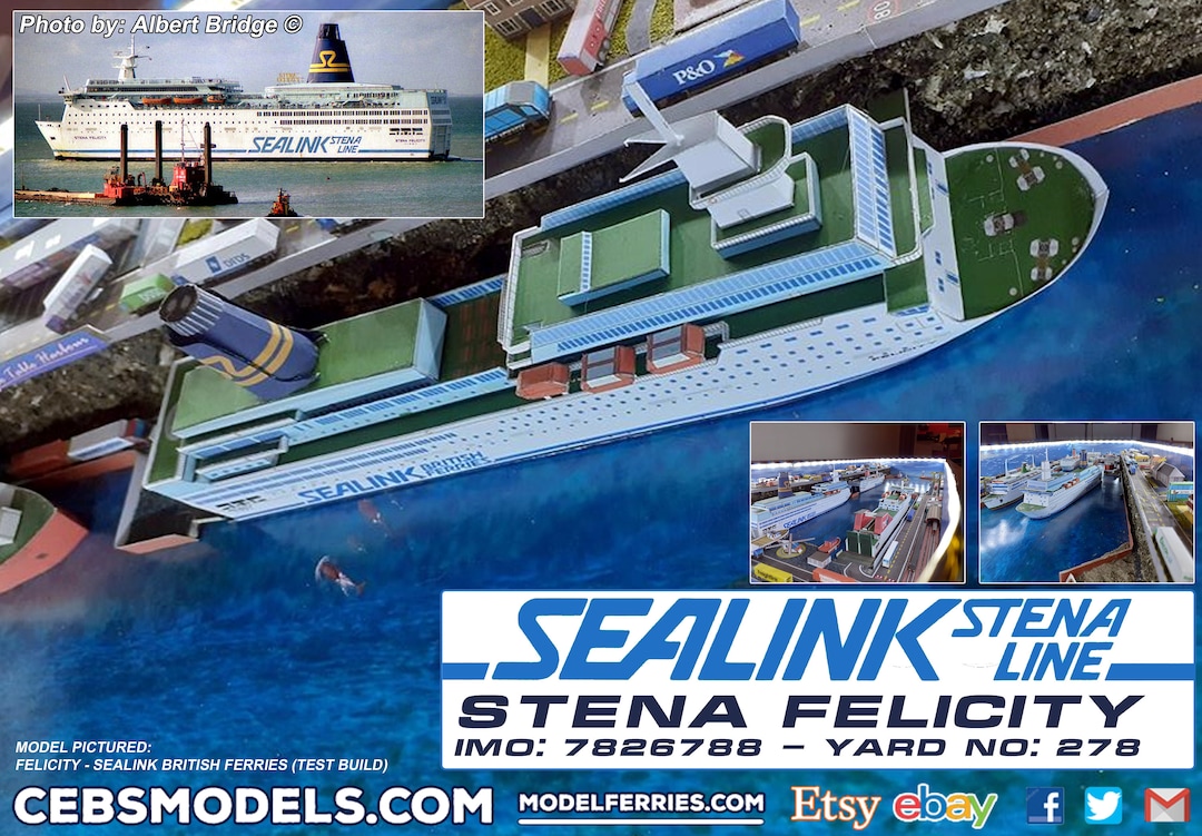 Stena Felicity - Sealink Stena Line - Card Model Kit - Etsy