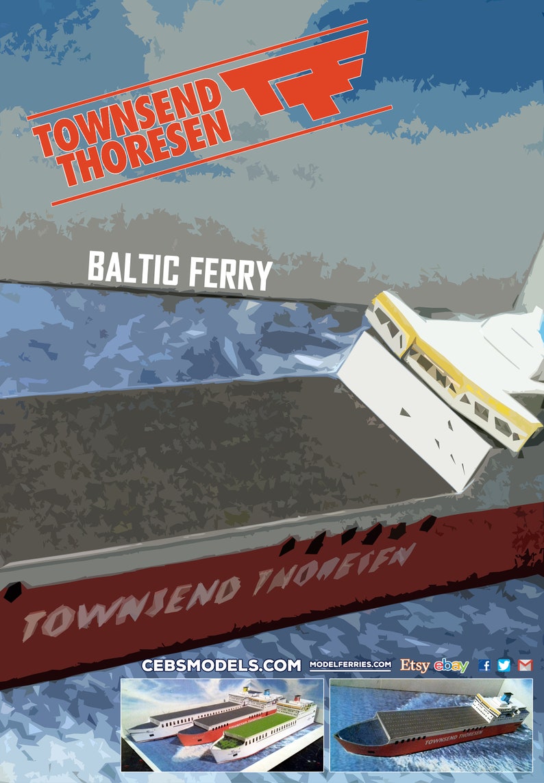 Baltic Ferry (townsend Thoresen) Card Model Ferry Kit - Etsy