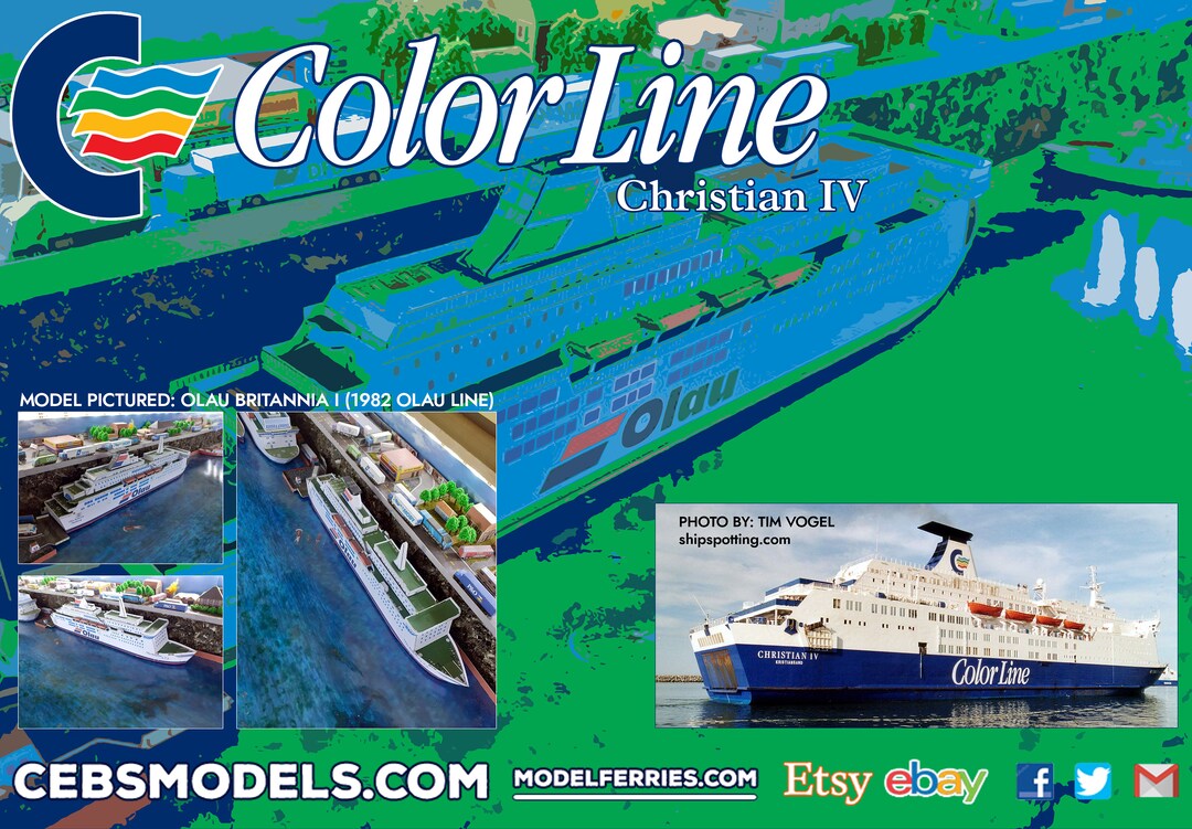 Christian IV - Color Line Card Model Ferry Kit - Etsy
