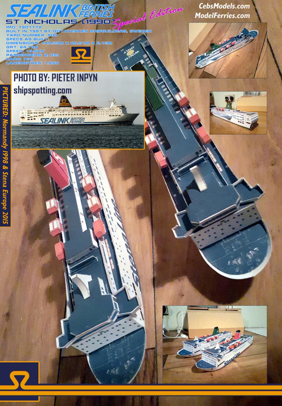 St Nicholas (special Edition 1990 Sealink British Ferries) Card Model ...