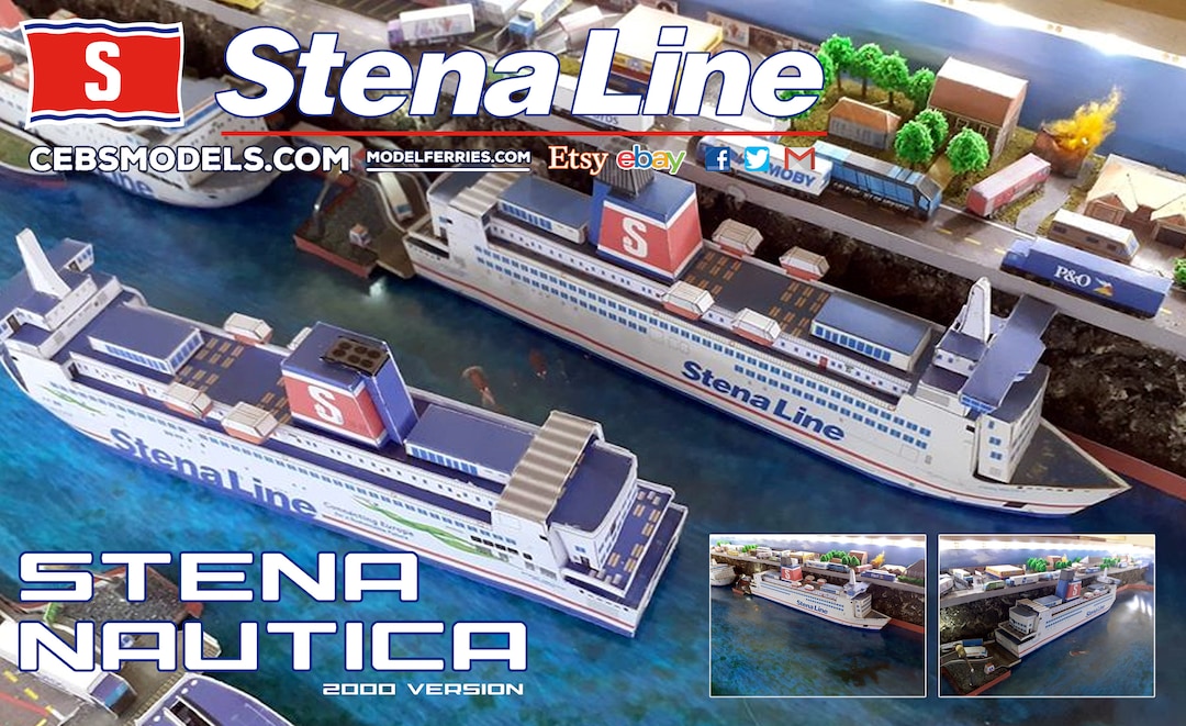 Stena Nautica (2000 Stena Line - Bigger Funnel) Card Model Ferry Kit ...