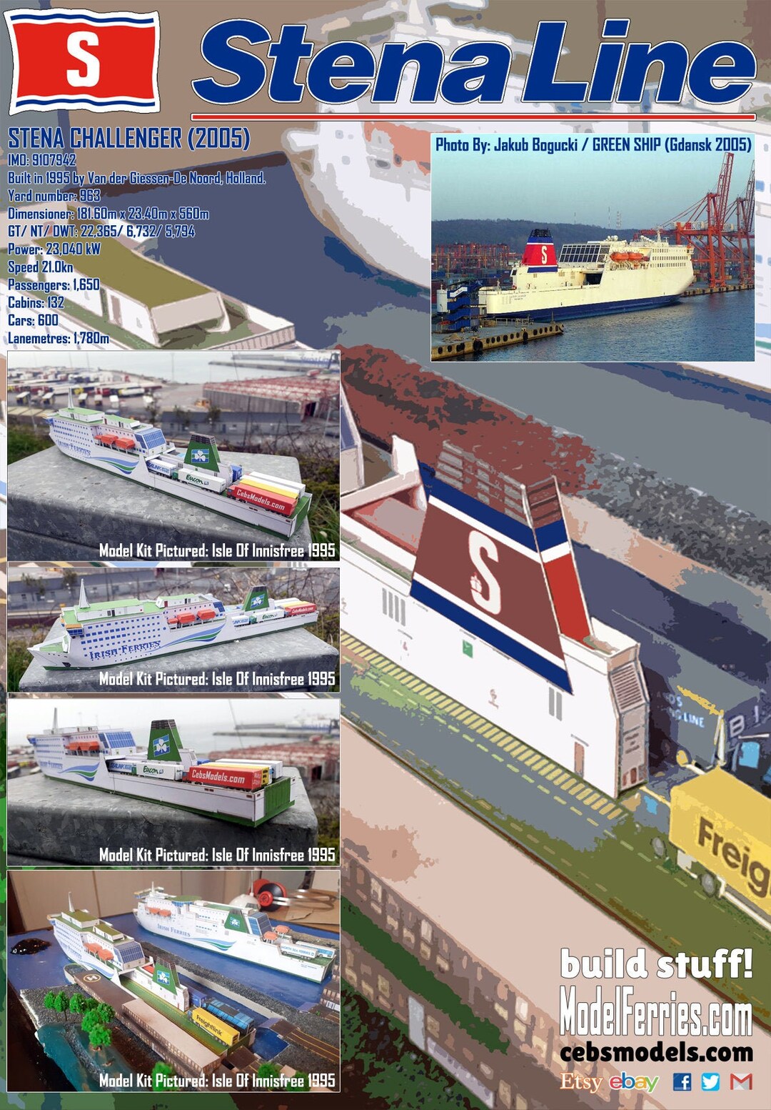 Stena Challenger - 2005 Stena Line Card Model Ferry Kit - Etsy