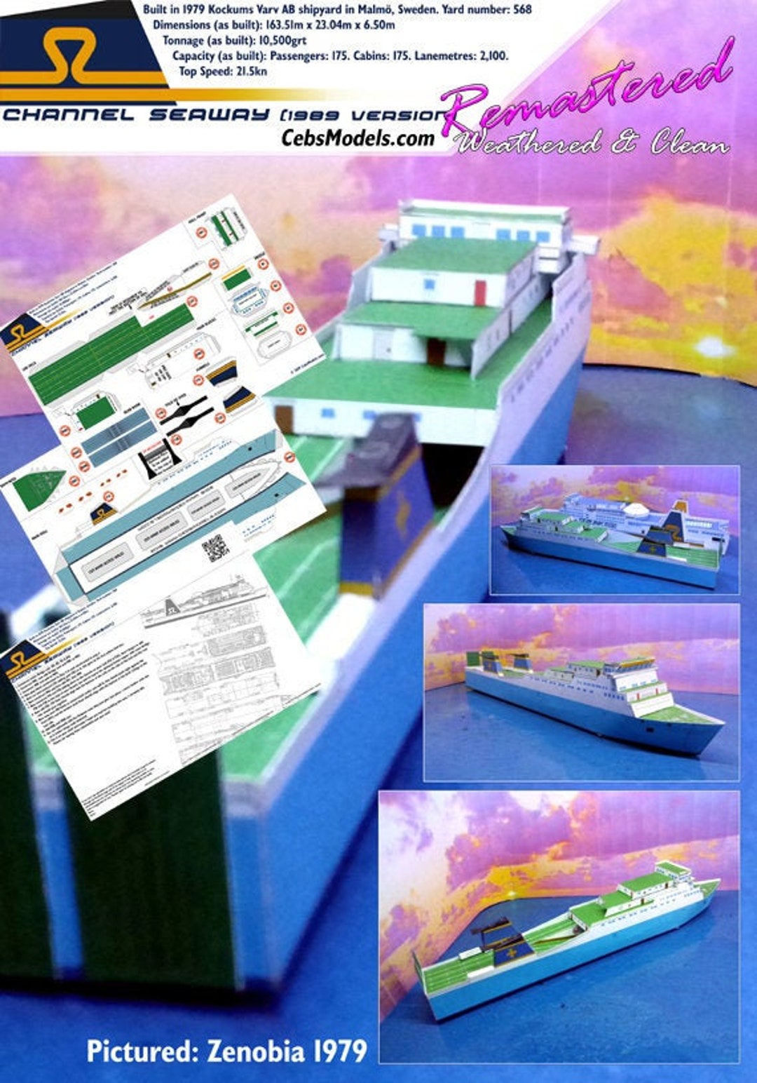 Channel Seaway (1989 Sealink) Card Model Ferry Kit (remastered Double ...