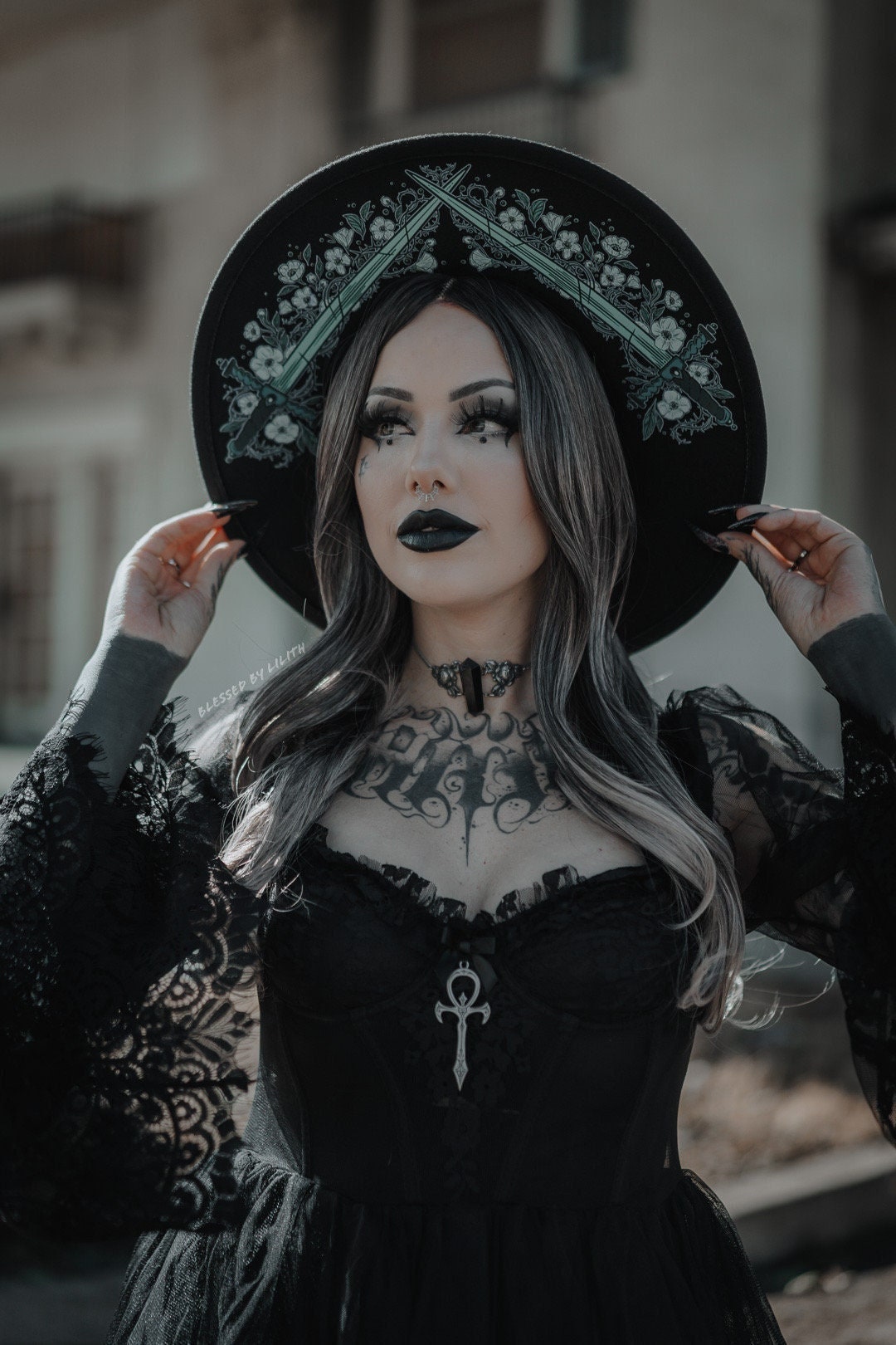 White Poppy Touché - Fedora Hat Witch - Etsy