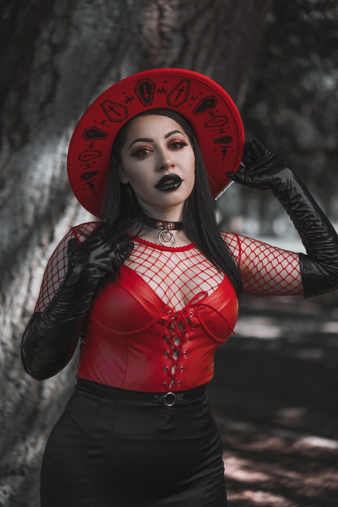 Red Coffin- Fedora Hat Witch - Etsy