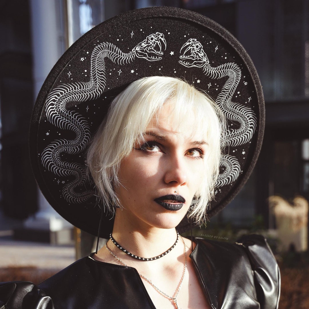 Serpent Black - Fedora Hat Witch - Etsy