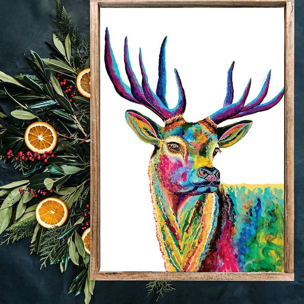 Deer Painting - Etsy